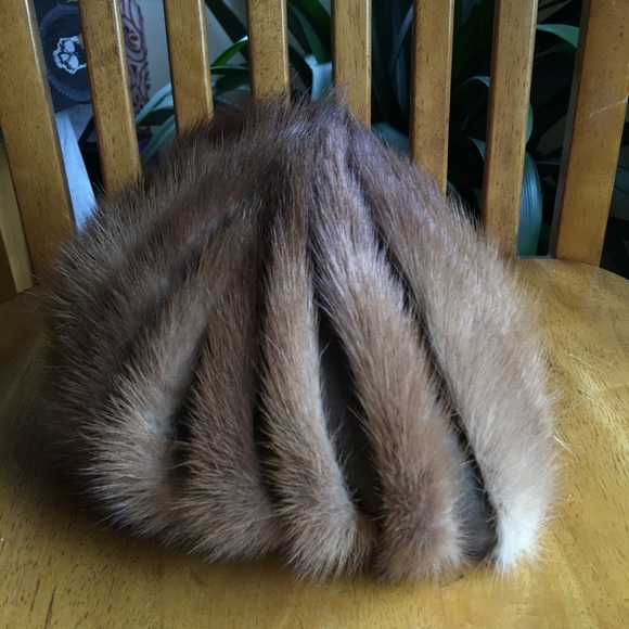 Accessories | Vintage Mink Fur Striped Hat | Poshmark